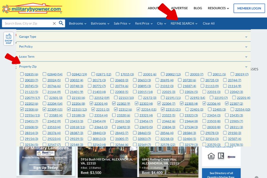 Search for Homes in Alexandria, Virginia, by Zip Code | MilitaryByOwner